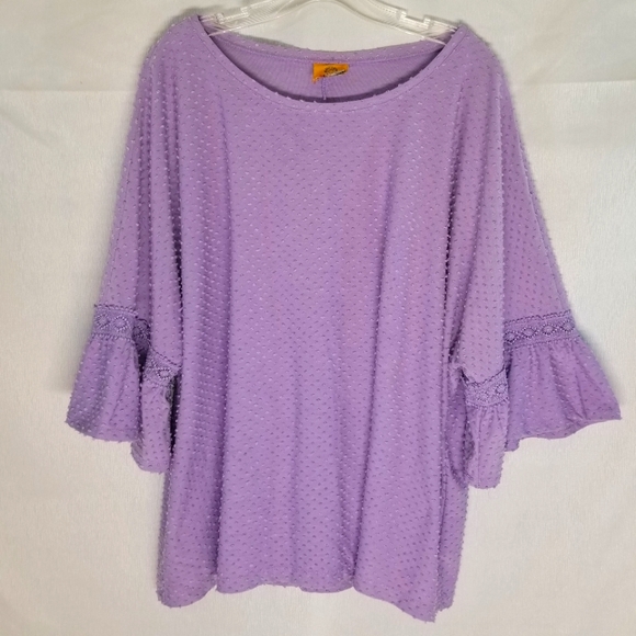 Ruby Rd. | Tops | Ruby Rd Womans Blouse Size 2x Swiss Dot Texured Bell ...
